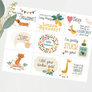 NEW! 9 Lunchbox Notes // Back to School, Lunch Box Note, First Day of ...
