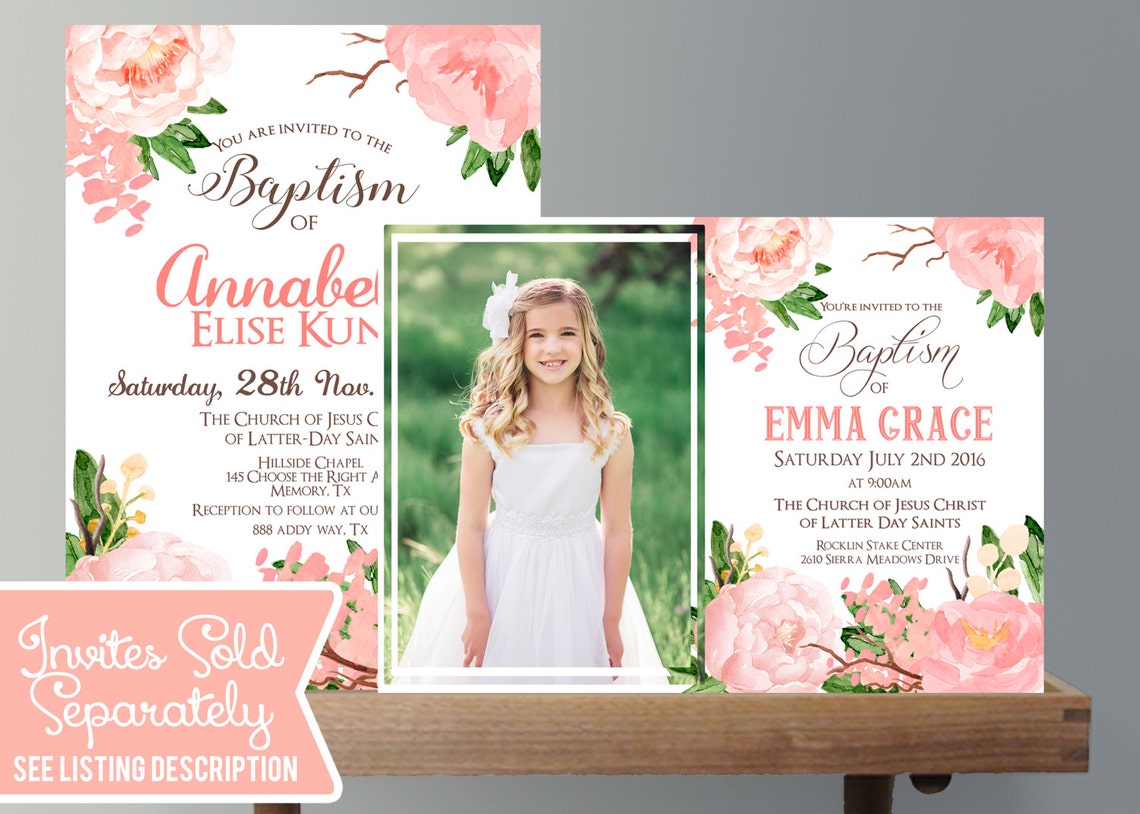 Printable Baptism Decorations Pink Floral Baptism - Etsy