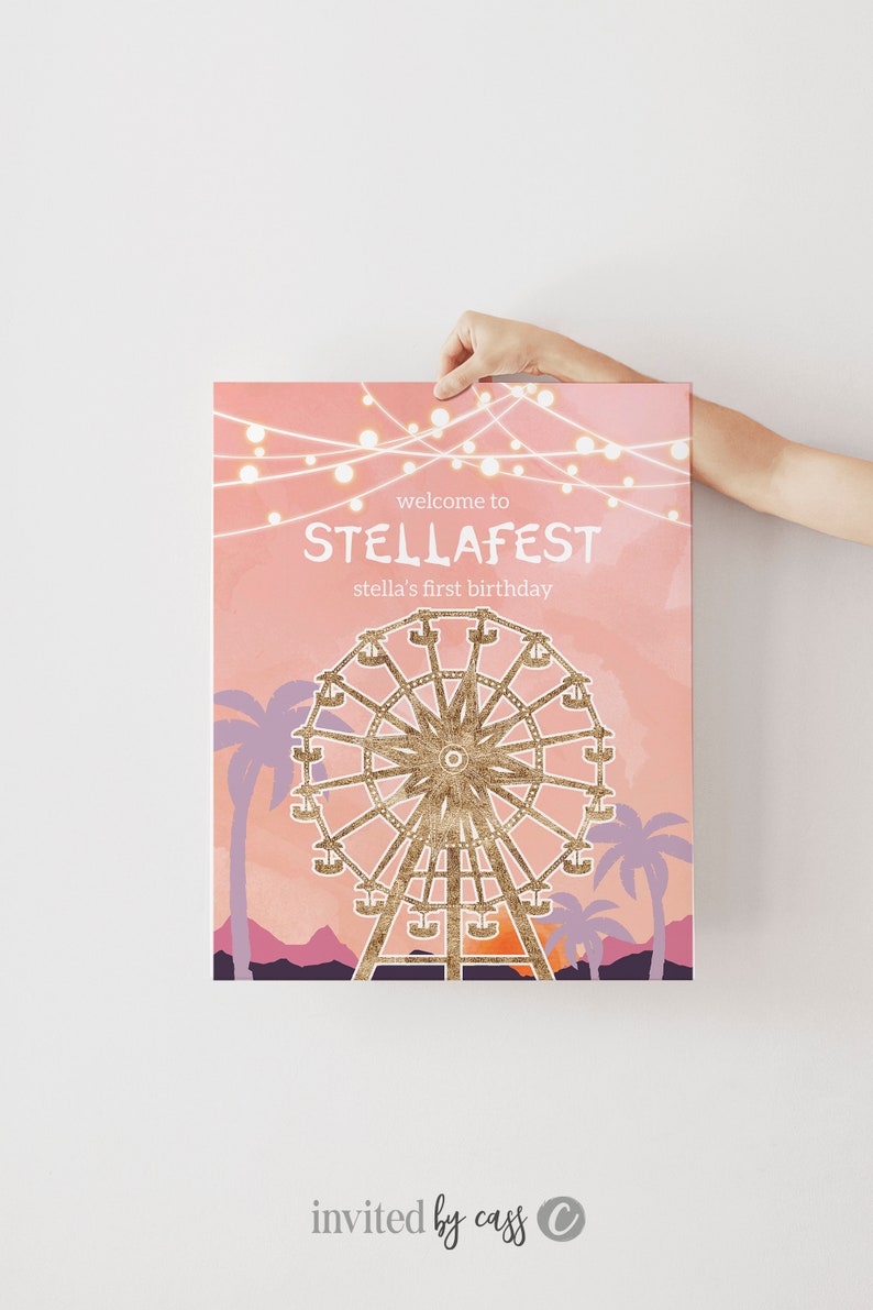 Editable Festival Welcome Sign Coral Music Festival - Etsy