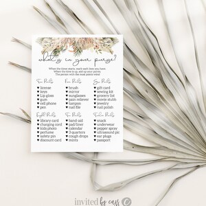 What's in Your Purse Baby Shower Game, Desert Baby Shower, Easy Shower ...