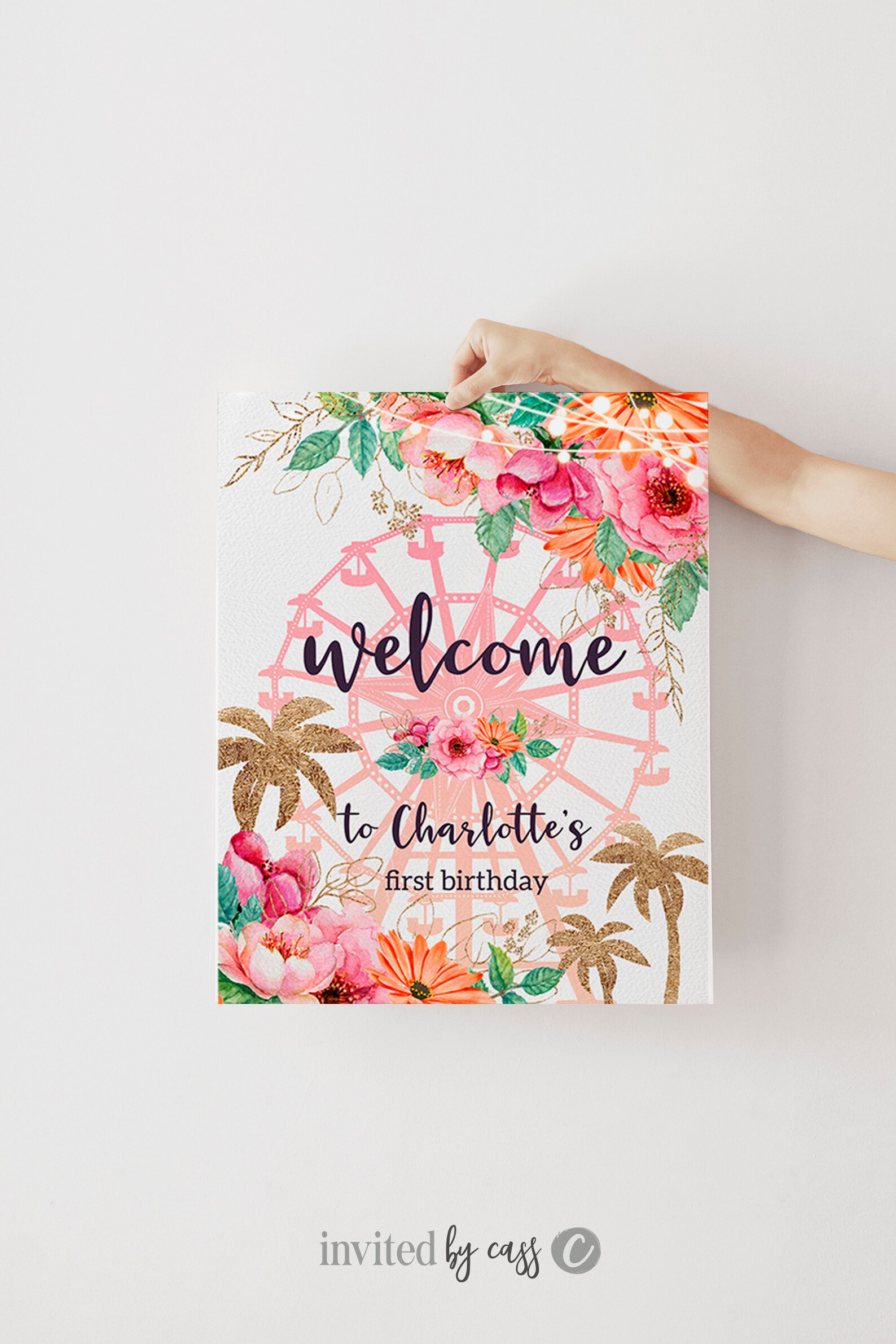 Editable Festival Welcome Sign Floral Music Festival Girls - Etsy