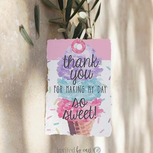 Ice Cream Favor Tags - Summer Party Gift Tags - Ice Cream Birthday ...