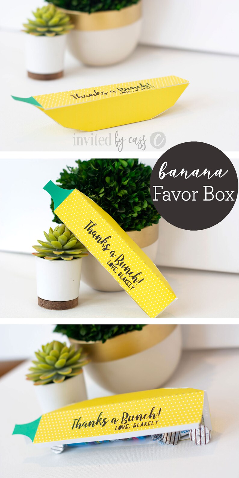 Banana Favor Boxes INSTANT Download Birthday Favors - Etsy