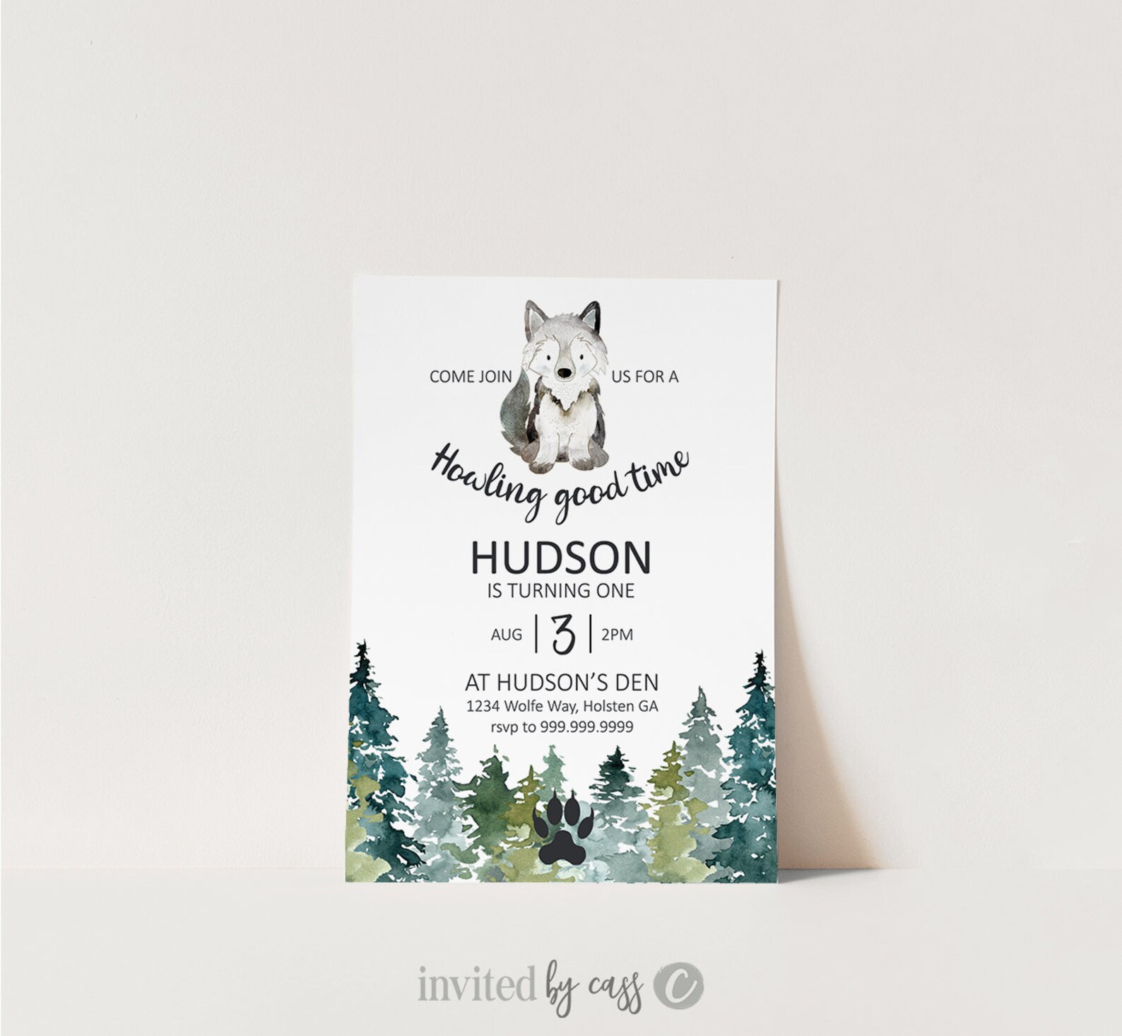 Wolf Party Invitations First Birthday Second Third - Etsy