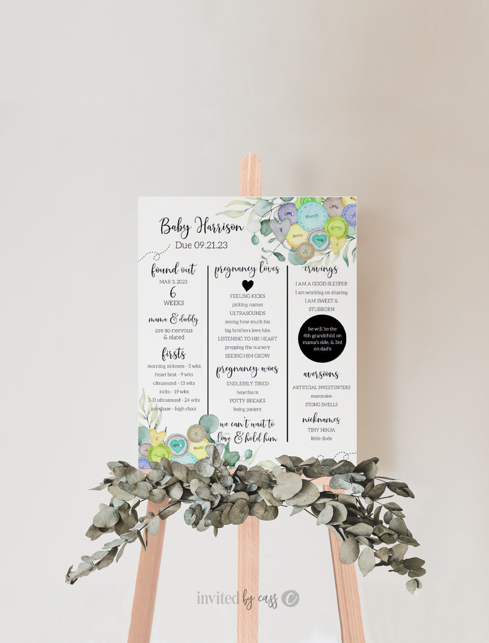 Pregnancy Milestones Cute as a Button Baby Shower Baby Shower - Etsy