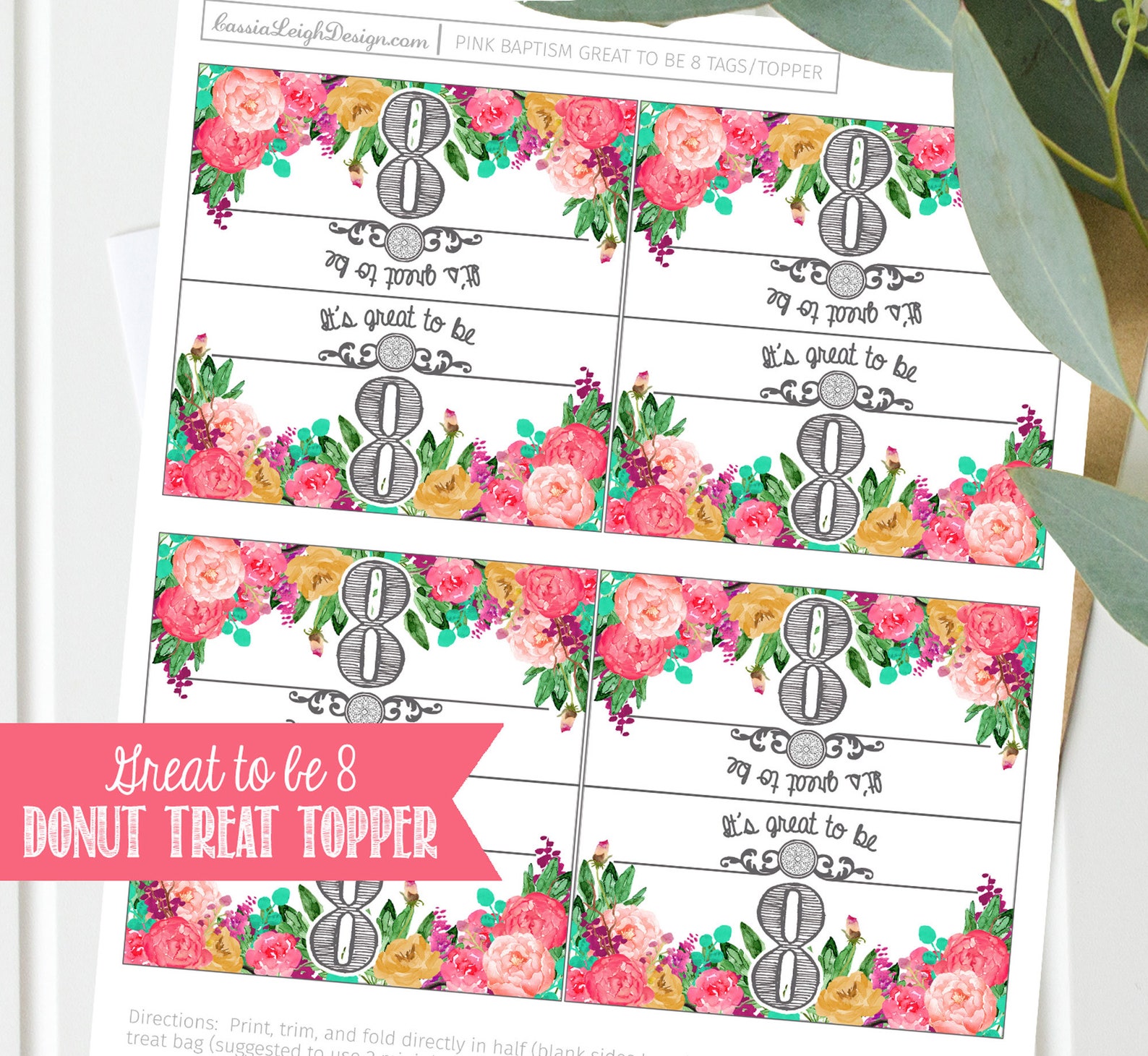 Printable Great to Be 8 Eight is Great Treat Bag Toppers - Etsy