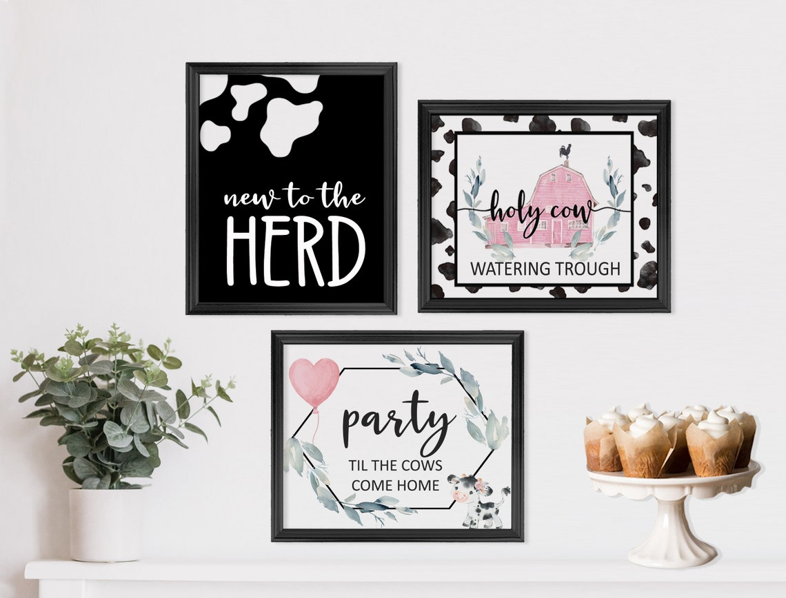 Editable Holy Cow We're Having a Baby Decor Signs Bundle - Etsy