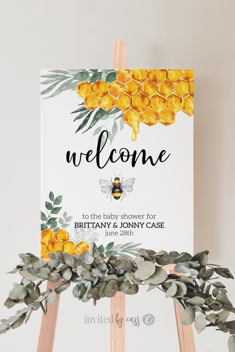 Bumble Bee Baby Shower Welcome Sign Baby Shower Welcome - Etsy