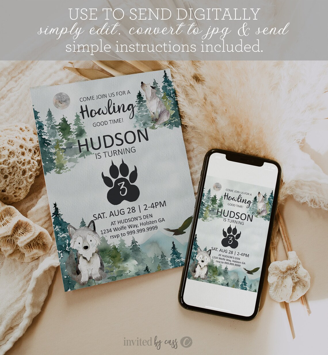 Wolf Party Invites | First Birthday, Second, Third | Howling Good Time ...