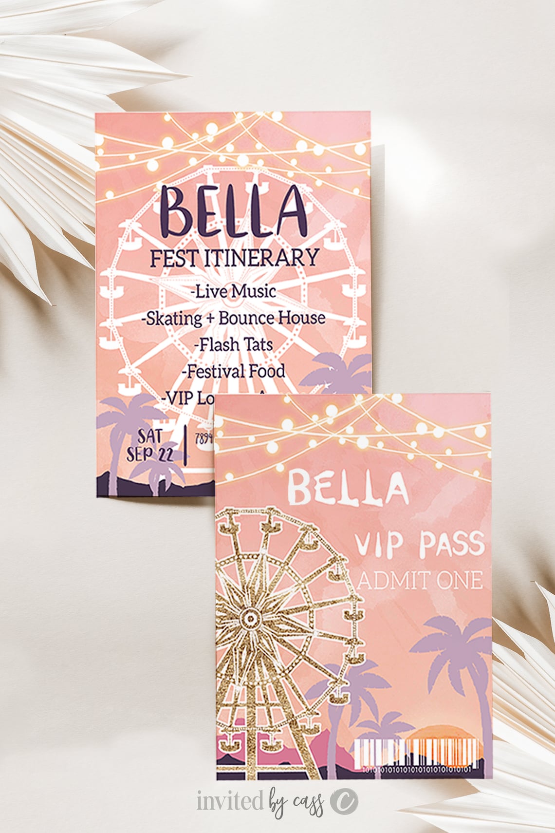 Editable Festival VIP Card Girls Music Festival Birthday - Etsy