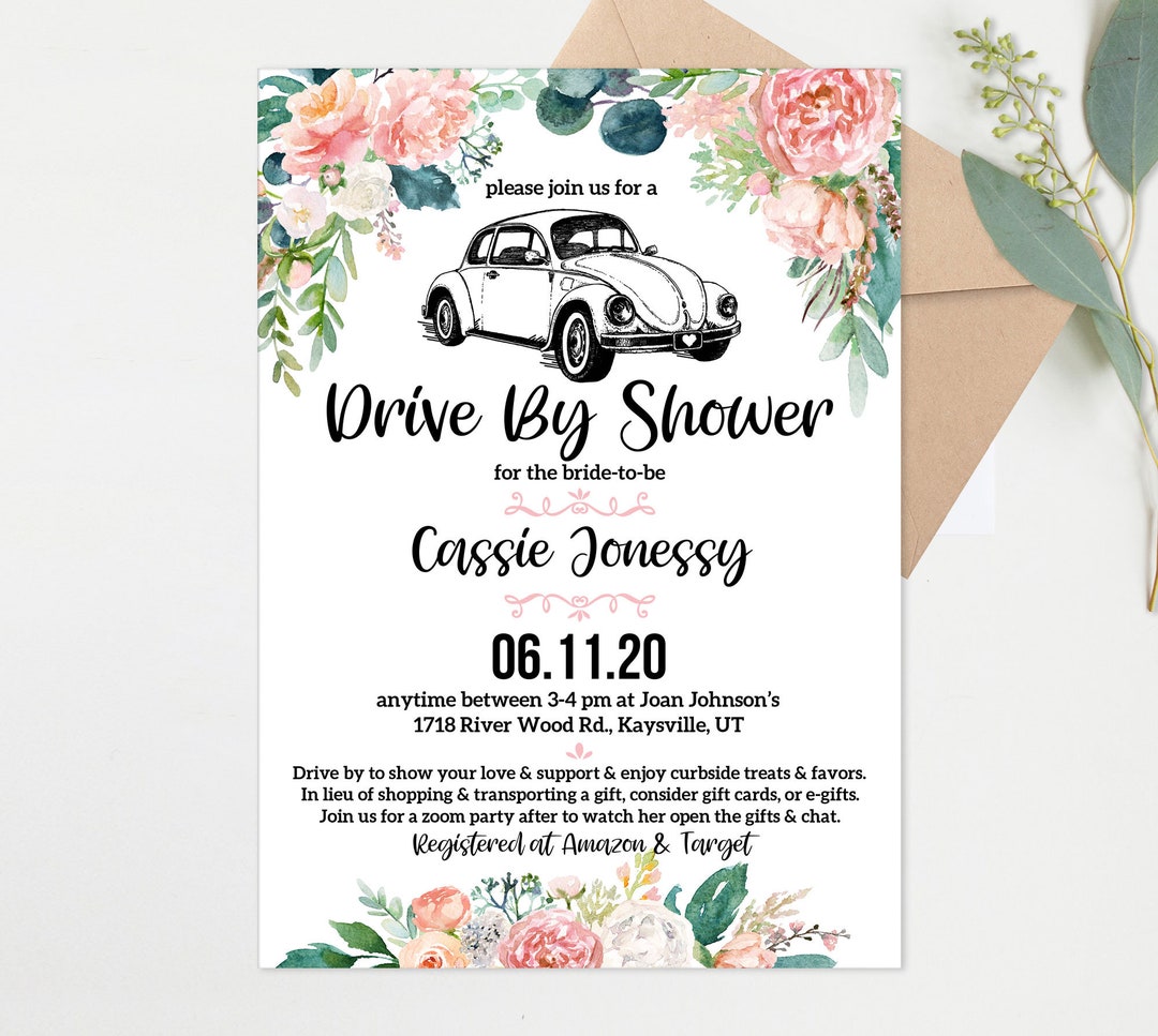 Drive by Shower - Quarantine Drive Thru - Blush Floral SHOWER ...