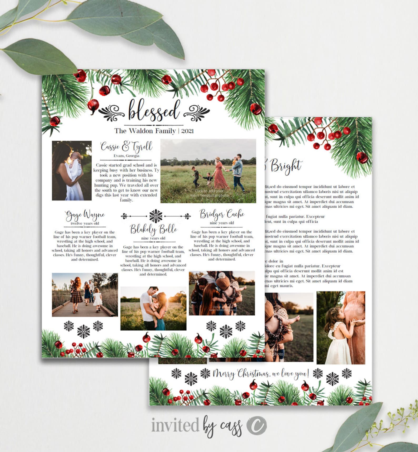 Christmas Family Newsletter Template | Unique Christmas Card Branches ...