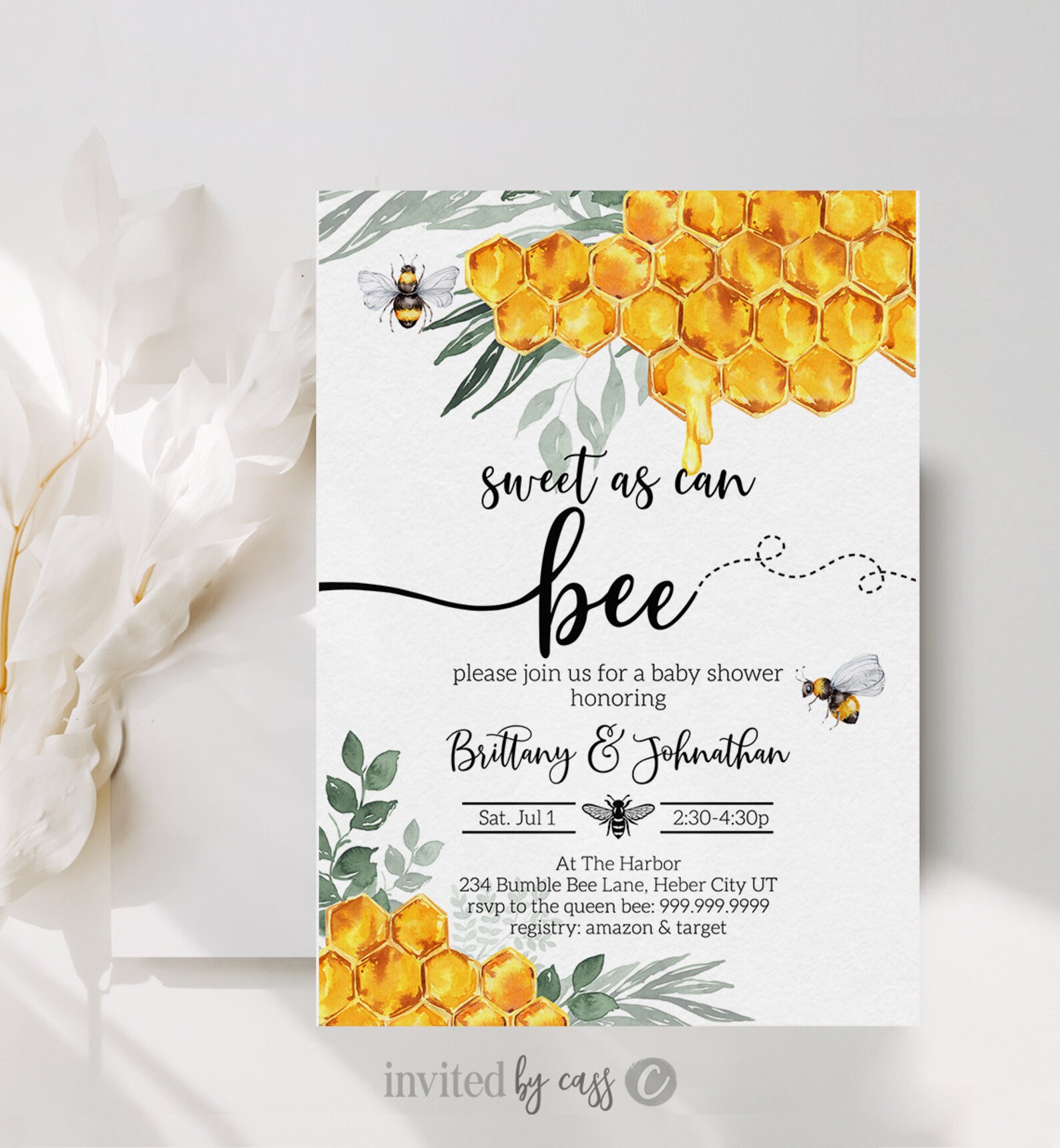 Bumble Bee Baby Shower Baby Shower Invite Sweet as Can Bee - Etsy