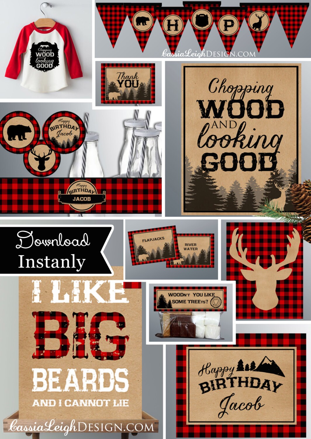 Lumberjack first birthday Buffalo Plaid Lumberjack | Etsy