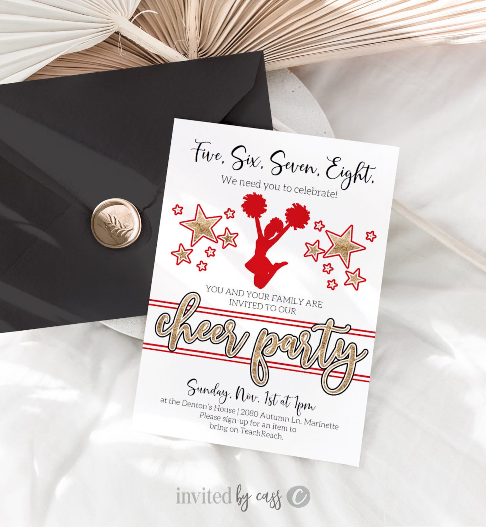 Cheer Birthday Invitation Cheer Party Editable Cheerleader - Etsy