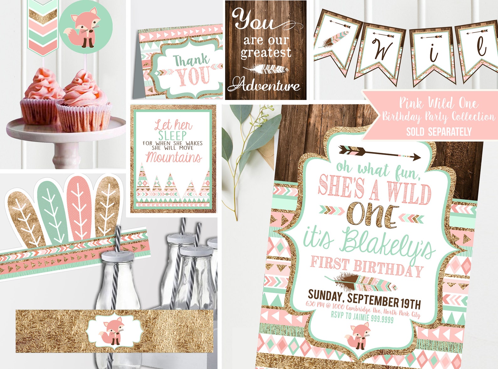 Wild One Favor Tags, Wild One Birthday, Tribal Favor Tag, Boho Thank ...