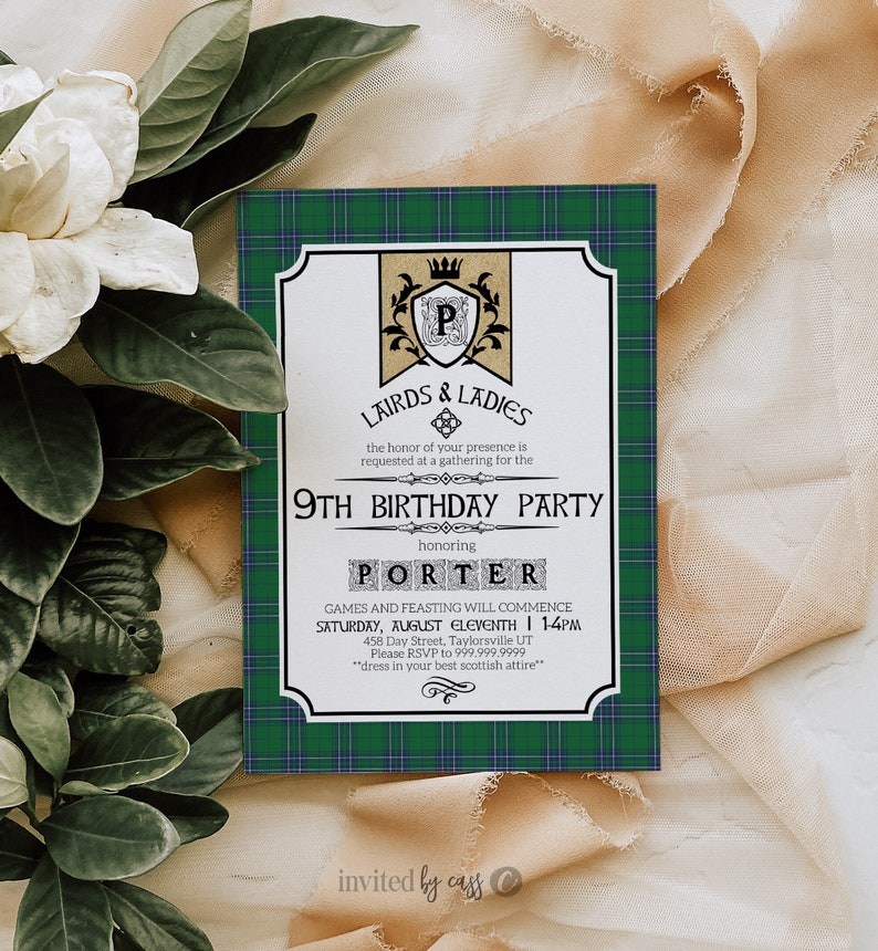 Green Plaid Scottish Highland Games Invite, Green Plaid Invites ...