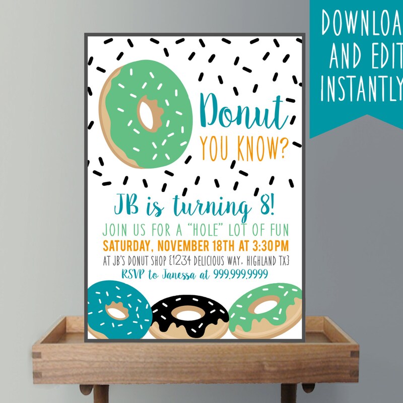 Donut Invitation - Etsy