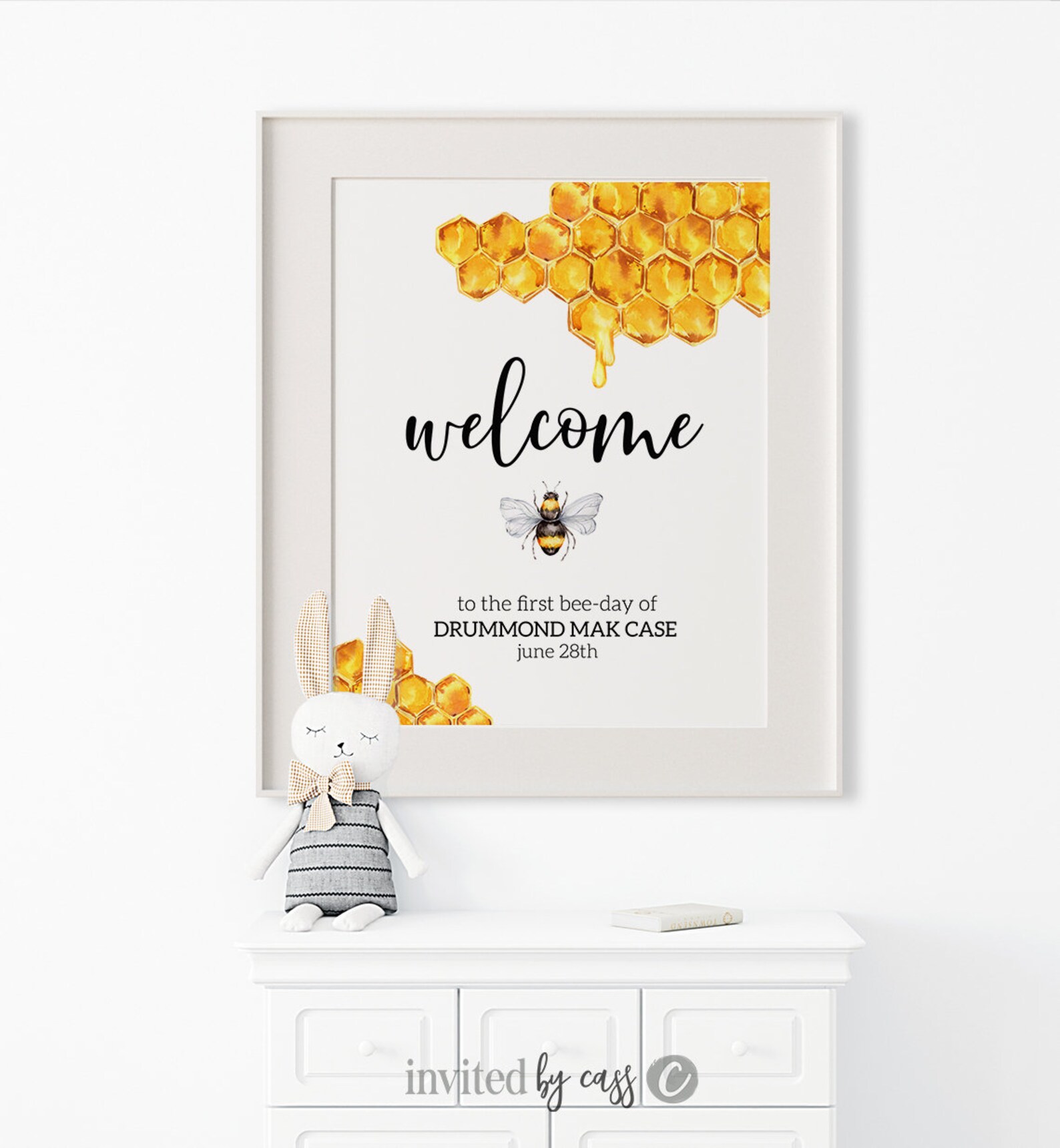 First Bee Day Welcome Sign ANY AGE Sweet as Can Bee - Etsy