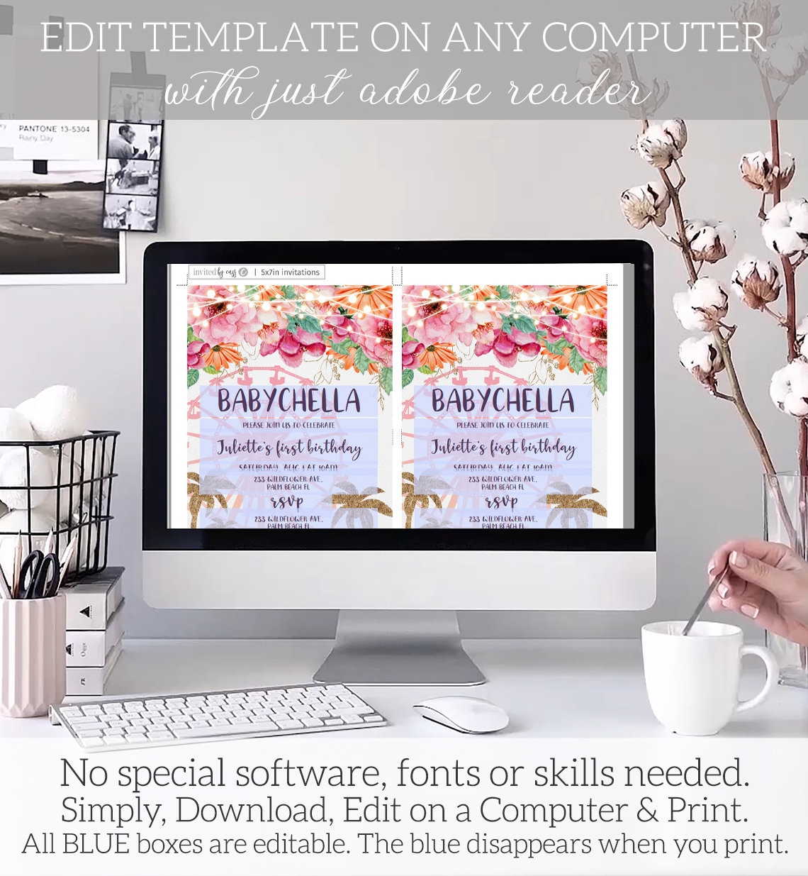 Editable Festival VIP Card Floral Girls Music Festival - Etsy