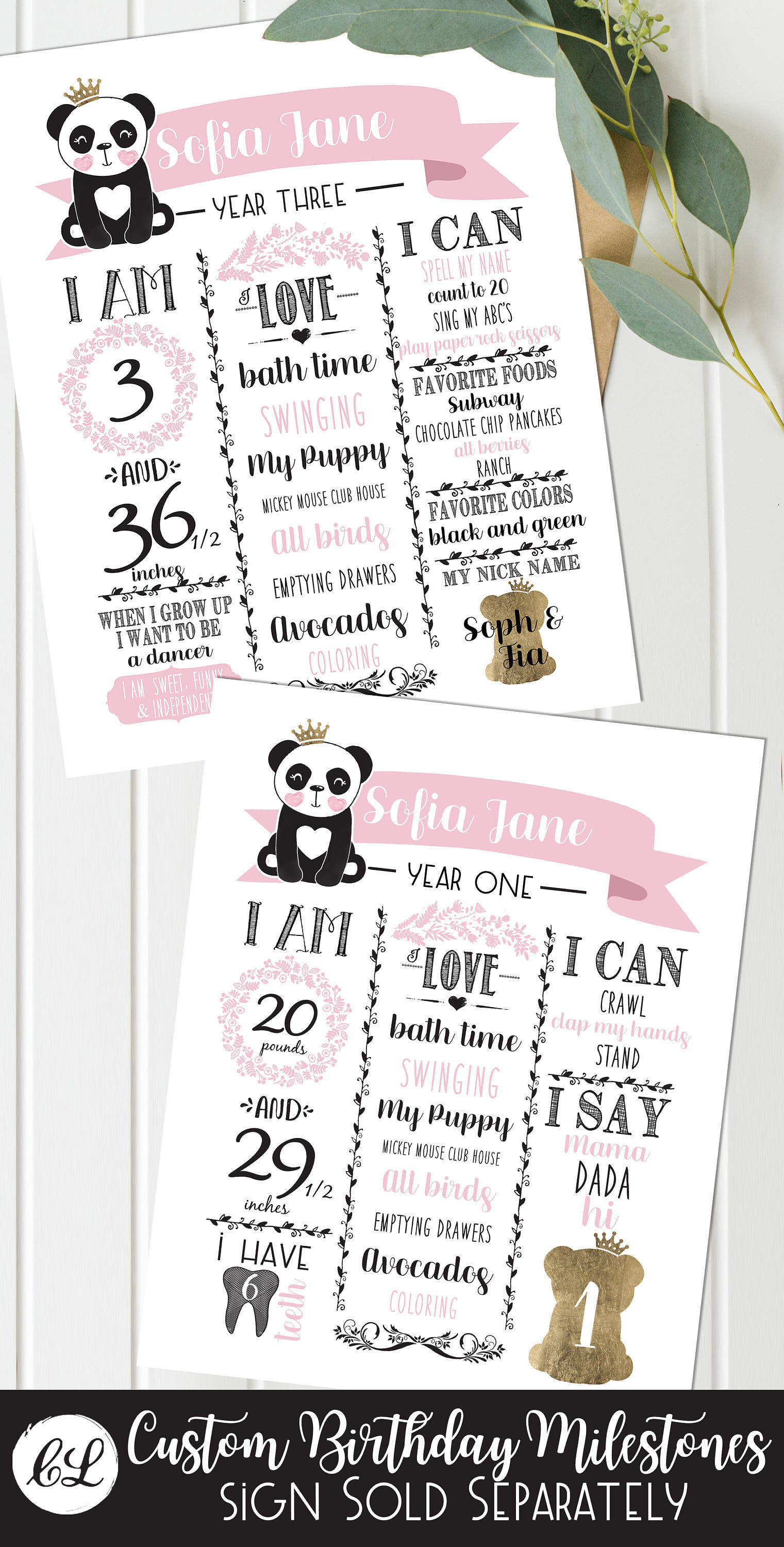 Panda Party Bundle Pink Panda Birthday Party Printable | Etsy