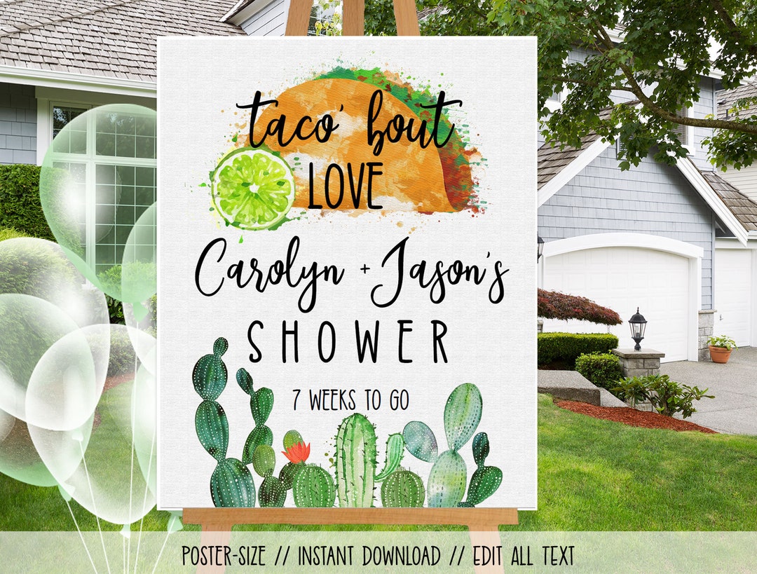 Quarantine Shower Poster - Taco Fiesta Drive by Shower - Drive by ...