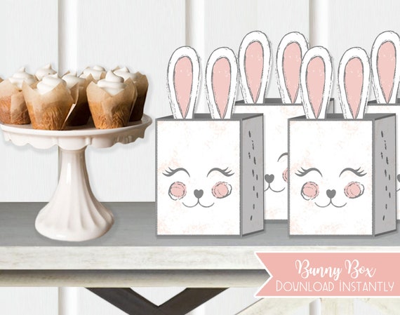 INSTANT Download Bunny Boxes - Easter Gift Treat Box Favor Box Template ...