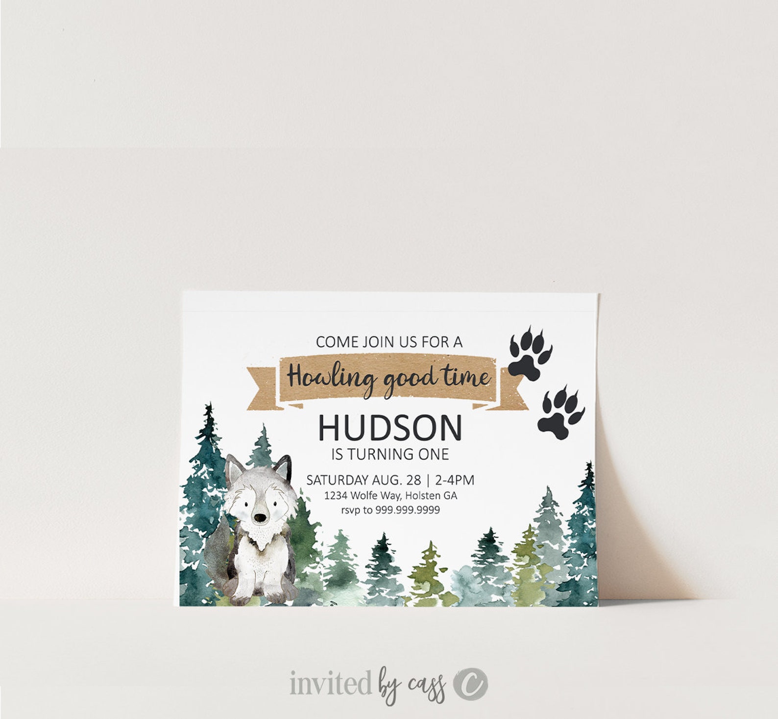 Howling Party Invitations Wolf First Birthday Second Third - Etsy