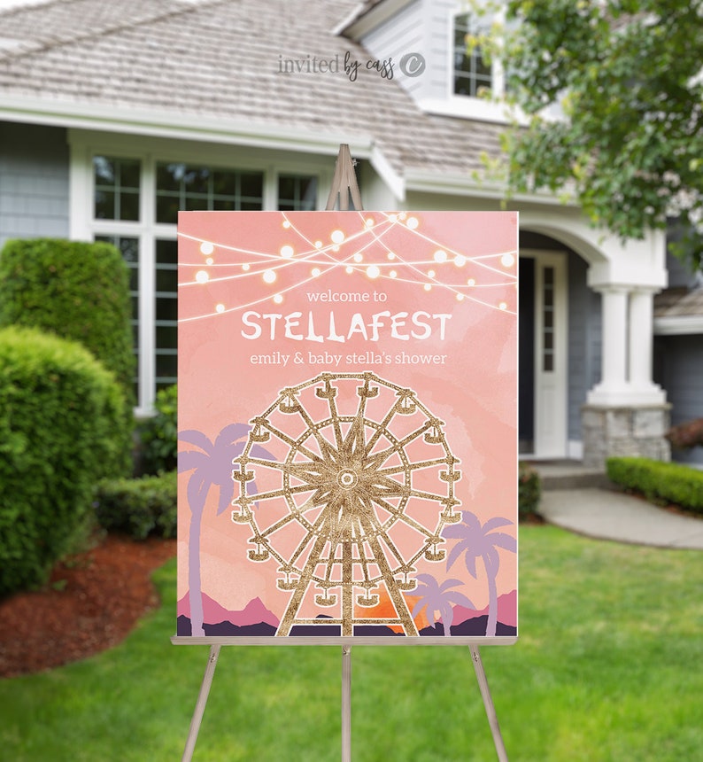 Editable Festival Welcome Sign Coral Boho Music Festival Baby - Etsy