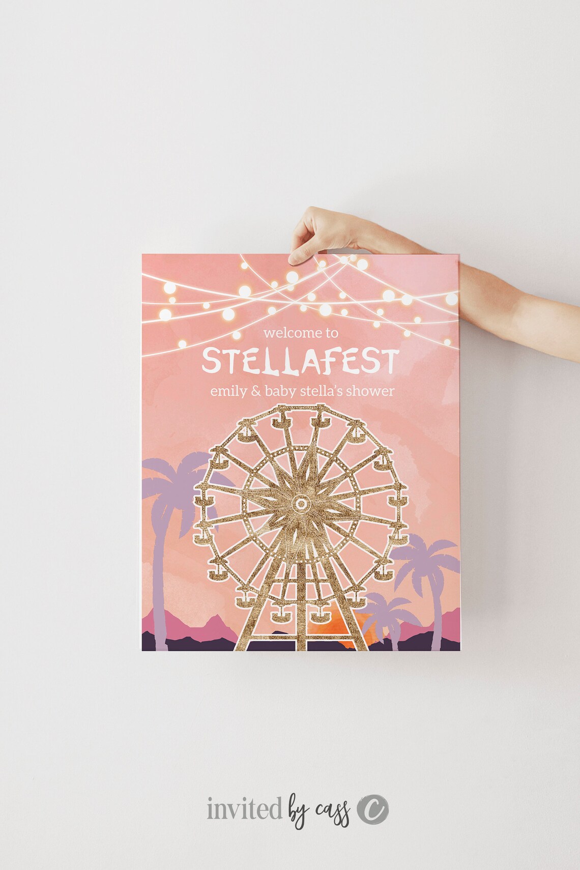 Editable Festival Welcome Sign Coral Boho Music Festival Baby - Etsy