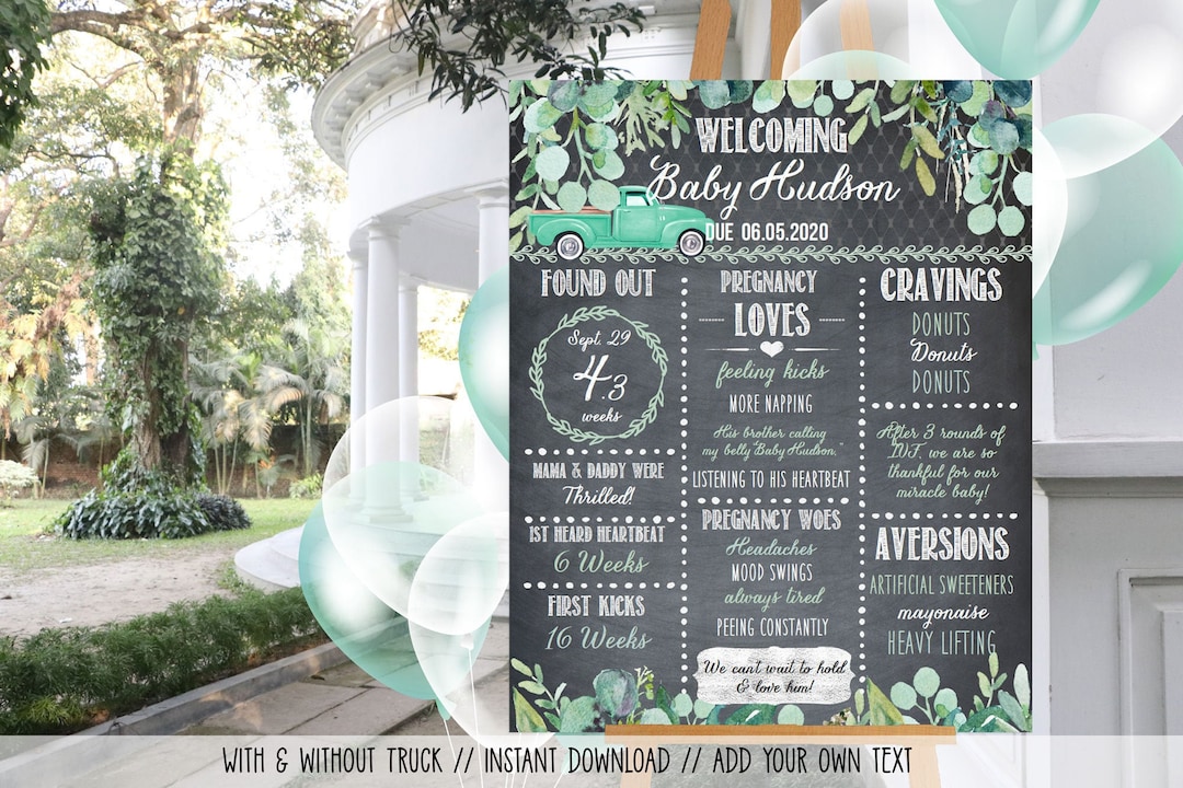 Quarantine Baby Shower Pregnancy Chalkboard Printable / Drive Thru ...