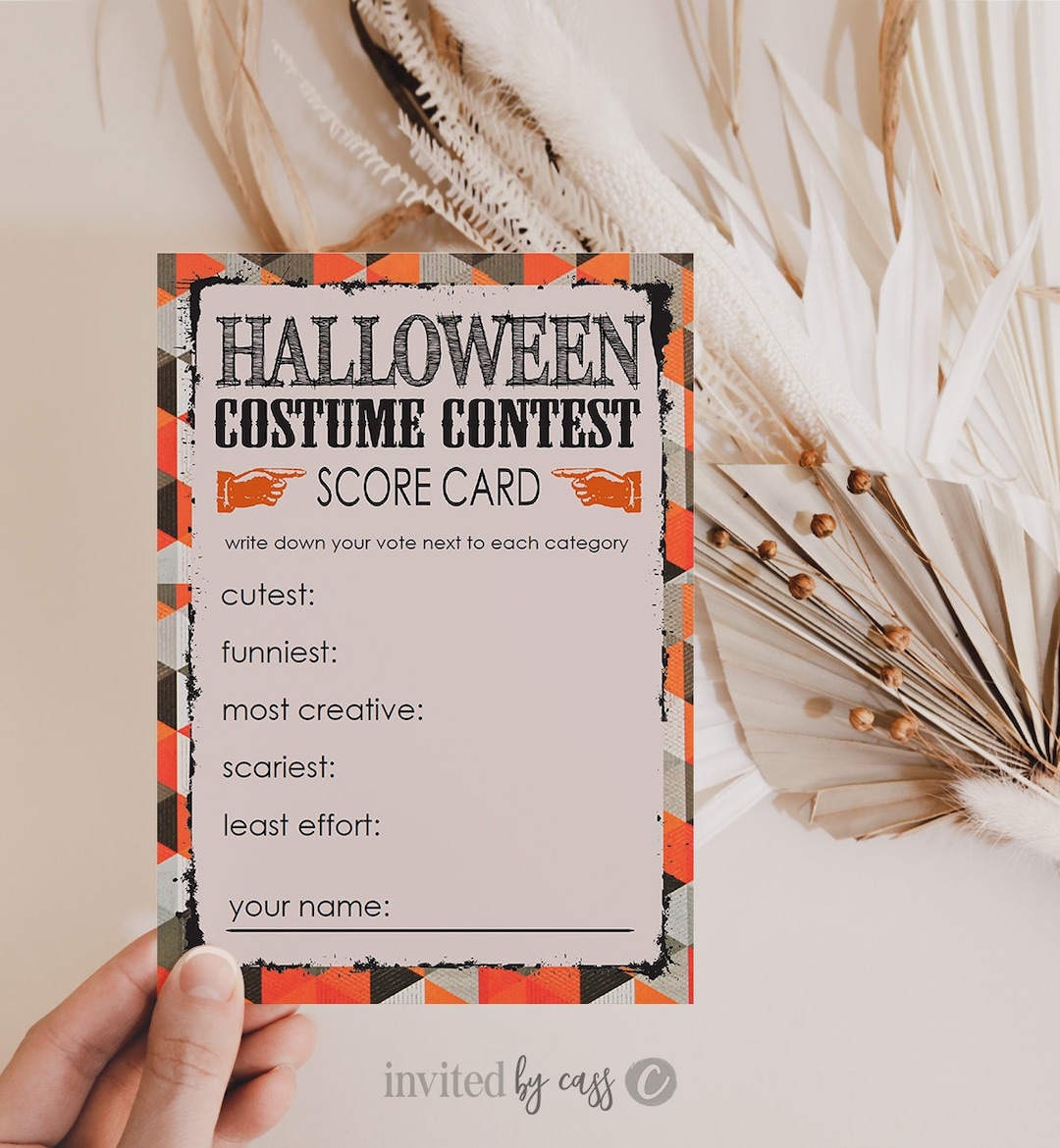 Halloween Costume Contest Score Cards (instant Download) - Etsy