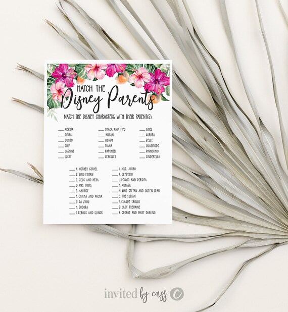 Disney Babies Game, Baby Shower Game, Luau Baby Shower, Easy shower ...