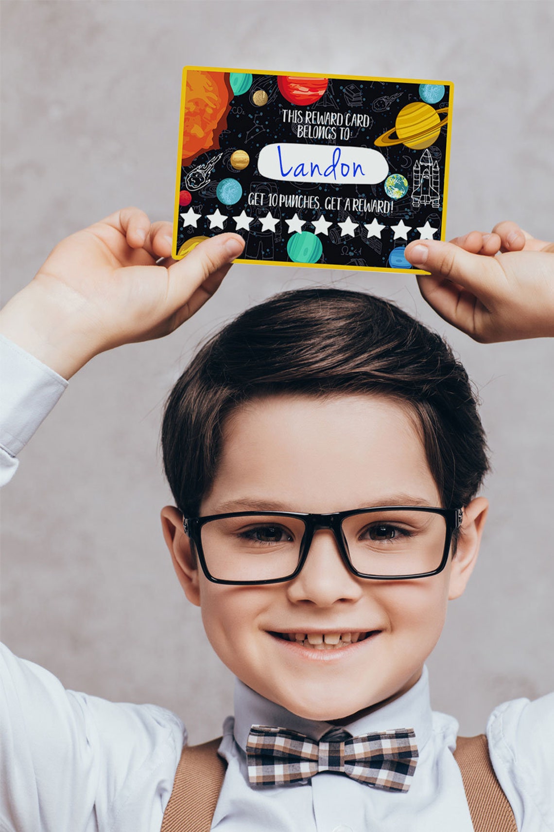 Kids Reward Chart Sticker Chart Punch Cards Boys Space - Etsy