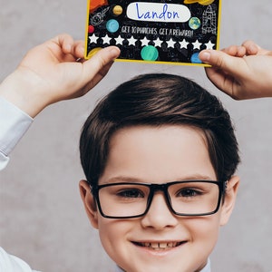 Kids Reward Chart, Sticker Chart, Punch Cards - Boys - Space Cosmos and ...