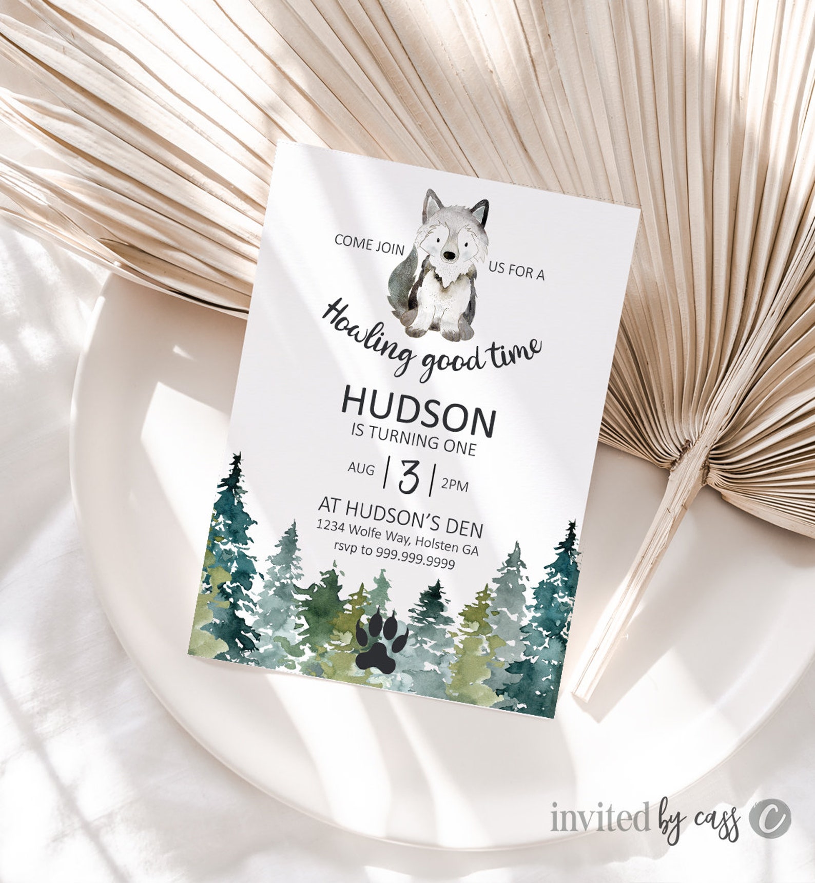 Wolf Party Invitations First Birthday Second Third - Etsy