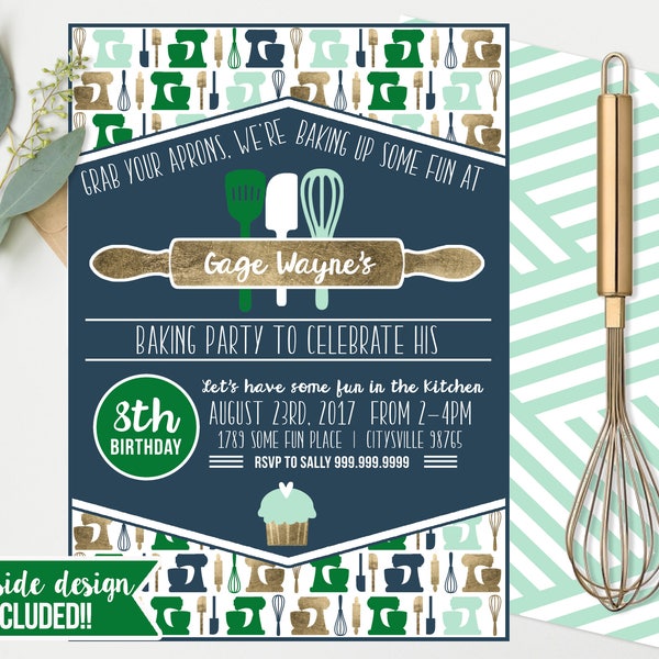 Baking Birthday Invitation - Etsy