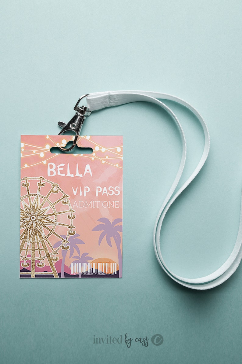 Editable Music Festival VIP Pass: Floral Birthday Invite (digital ...