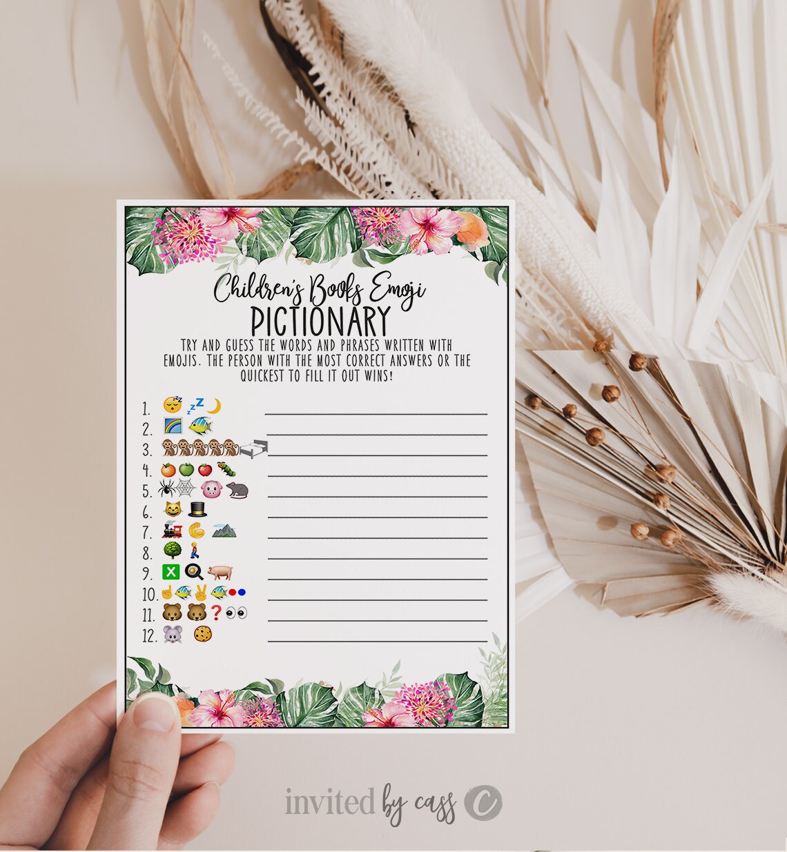 Emoji Pictionary Baby Shower Game Luau Baby Shower Easy - Etsy Canada