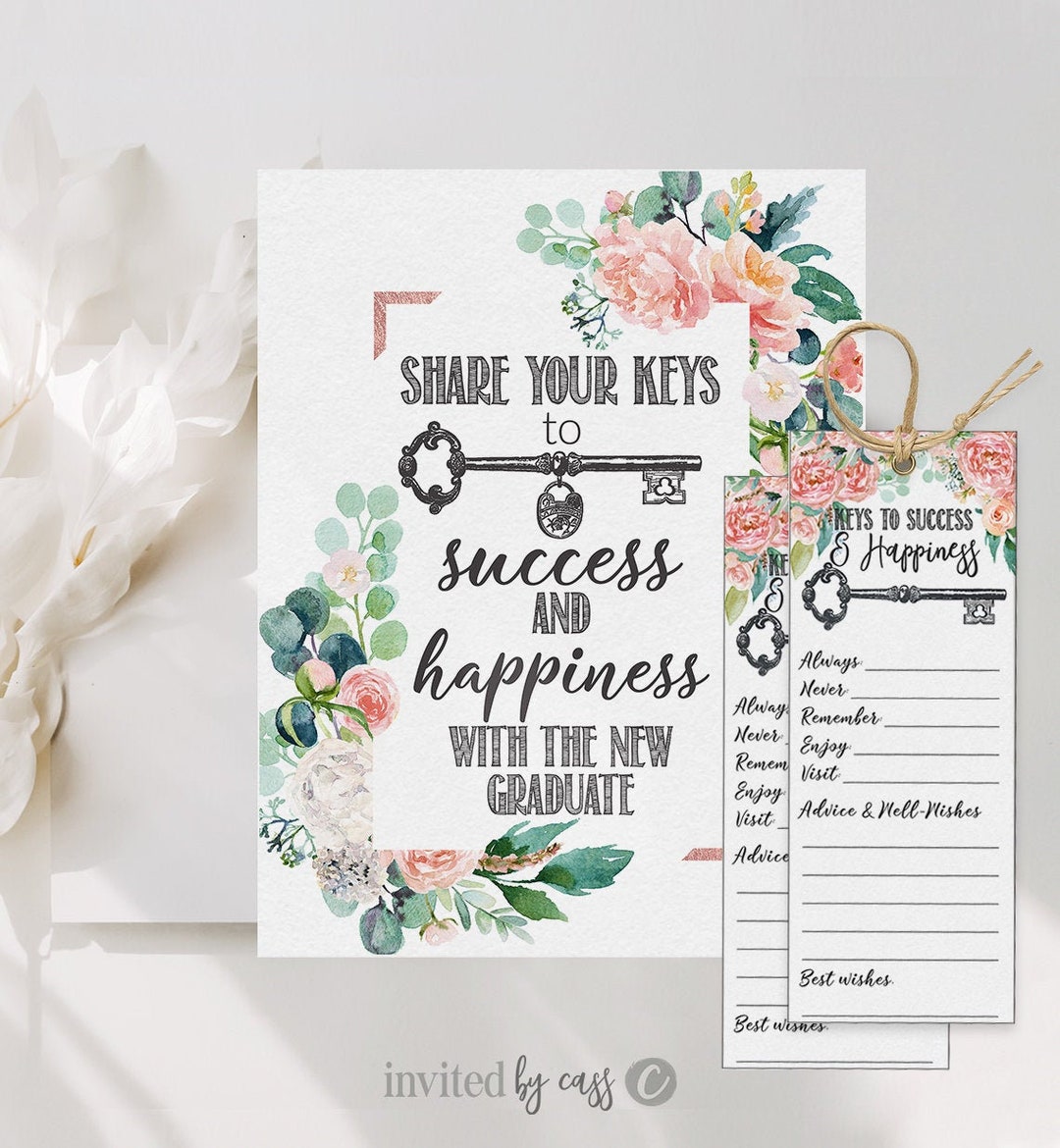 Graduation Advice and Wishes -floral - Signs + Bookmarks, Download ...