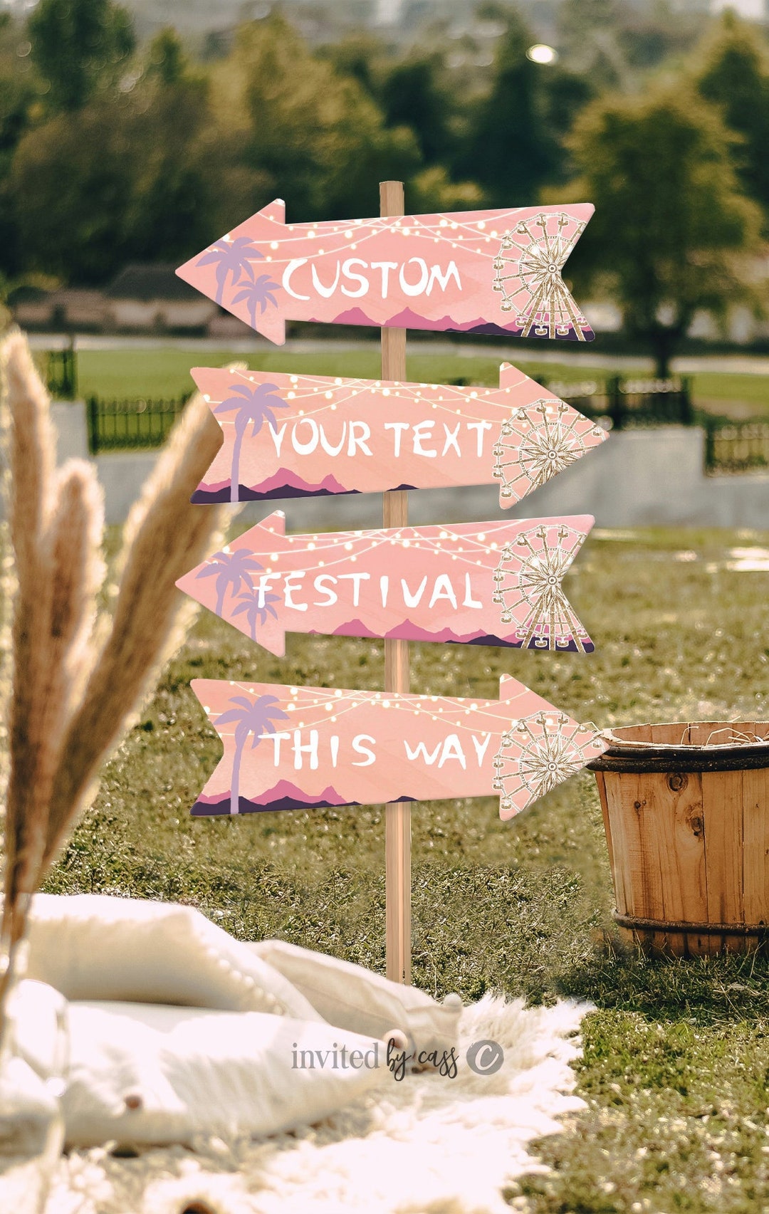 Ferris Wheel Festival Arrows Sign: Custom DIY Decor (digital Download ...