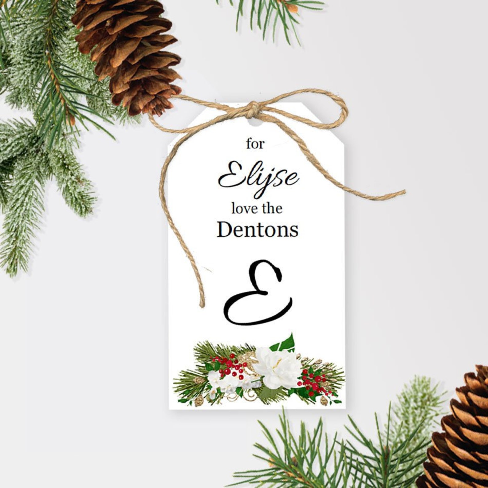 Personalized Christmas Gift Tags download Edit & Print | Etsy