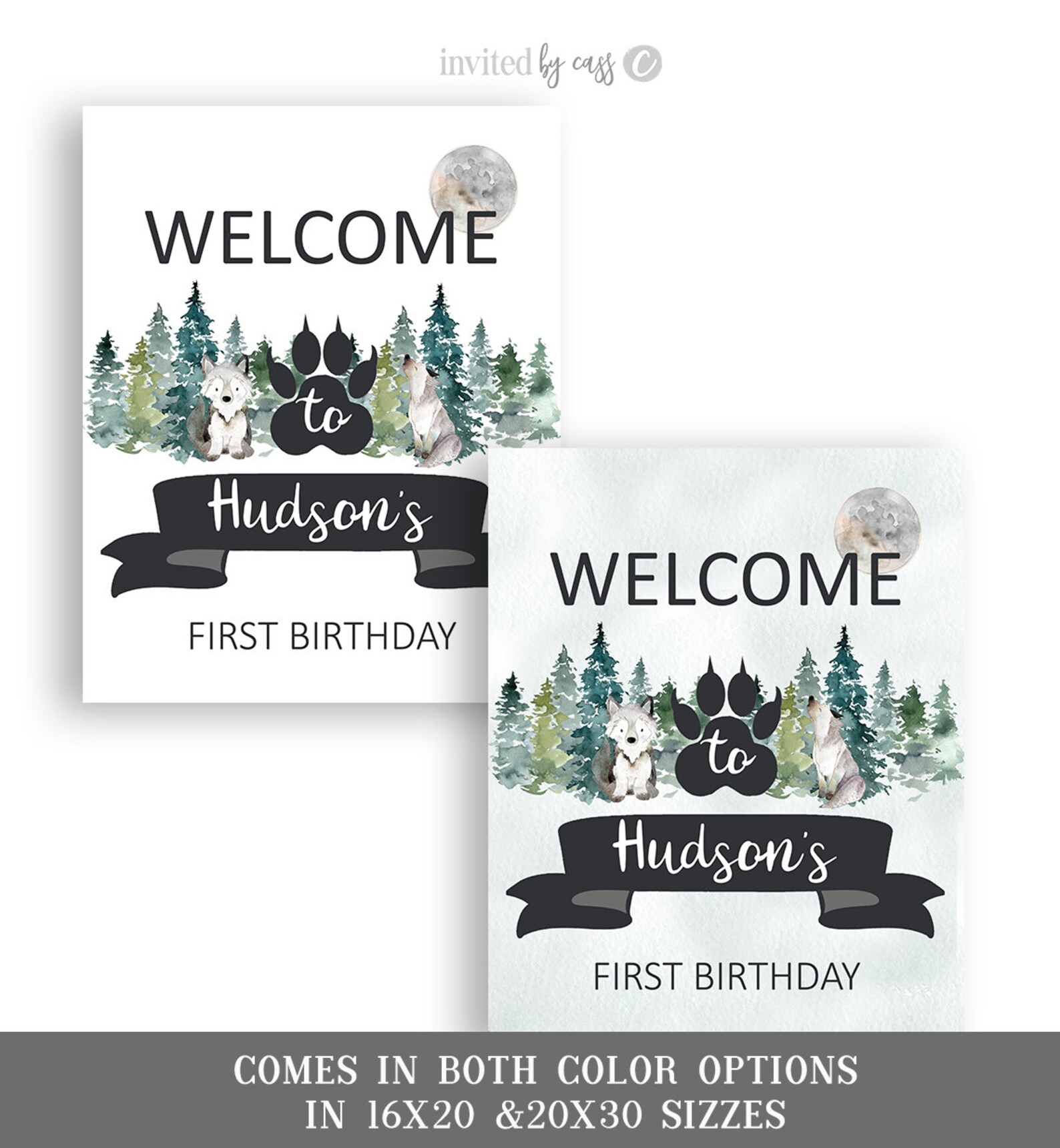 EDITABLE Welcome Sign, Poster, Howling Good Time Wolf Boys First ...