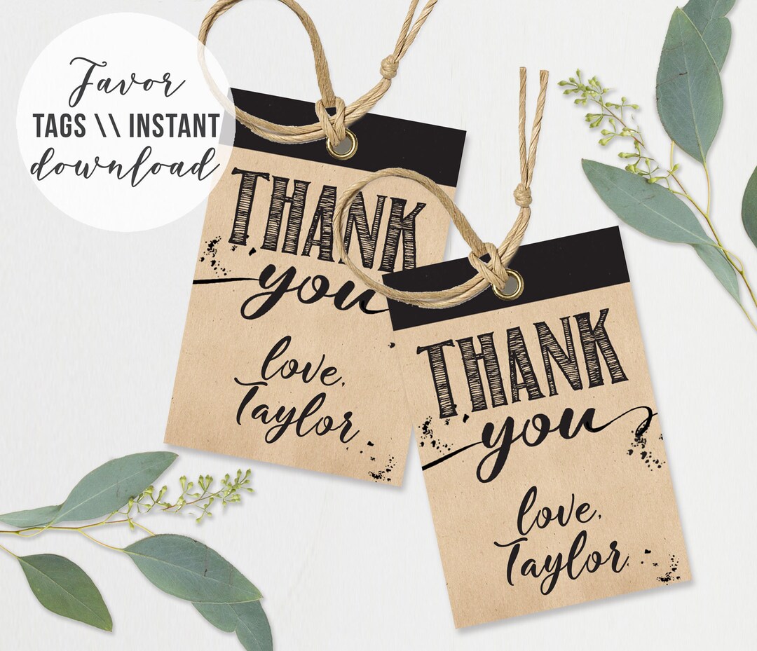 Instant Access, Favor Tags, Craft Paper BBQ Birthday, BBQ Party Tags ...