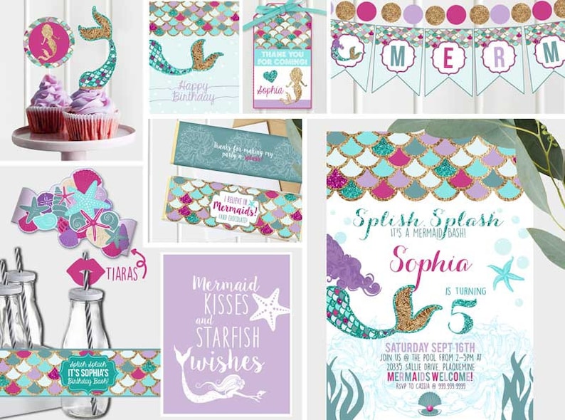 Mermaid Invitation Mermaid Party Invite Under the Sea Party - Etsy