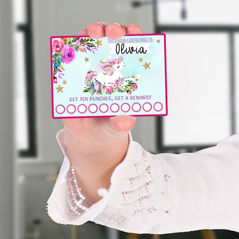 Kids Reward Chart Sticker Chart Punch Cards Girls - Etsy