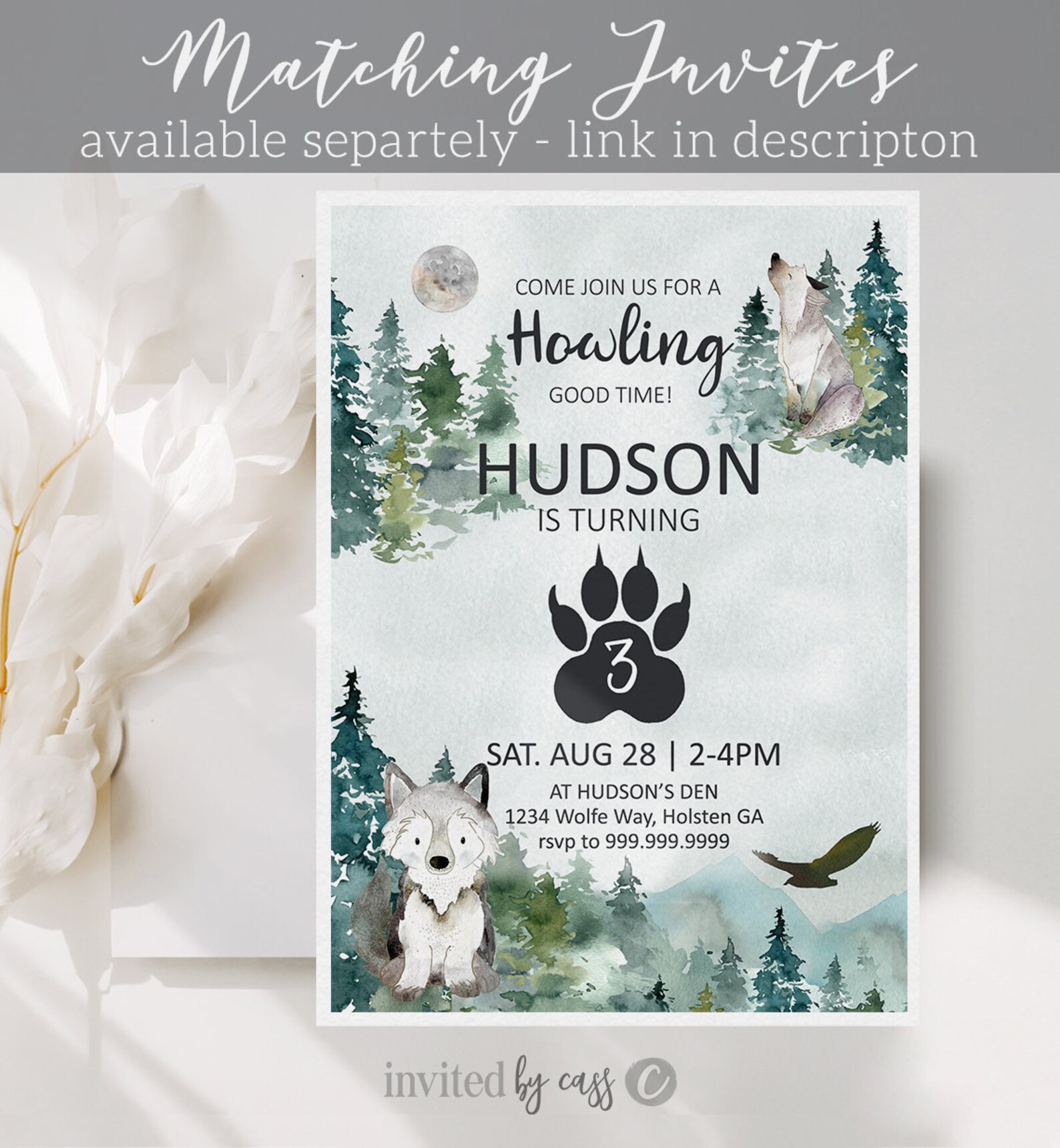 Wolf Party Favor Tags Thank You First Birthday Second - Etsy