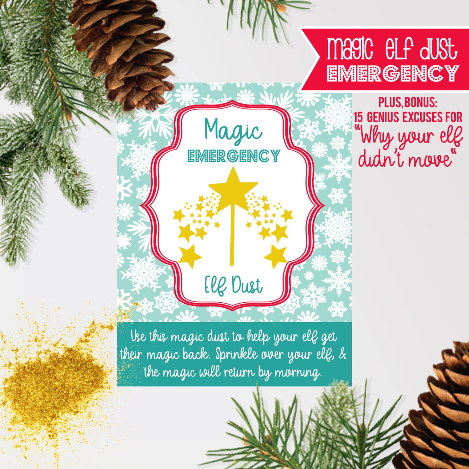 Magic Emergency Dust Elf Printable Elf Recovery Props - Etsy