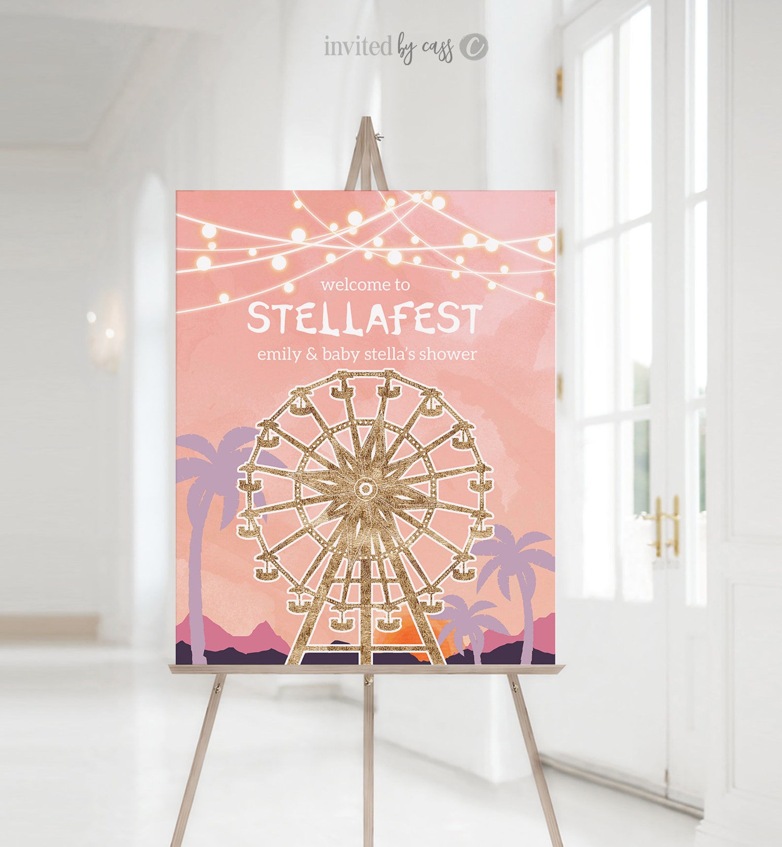 Editable Festival Welcome Sign Coral Boho Music Festival Baby - Etsy