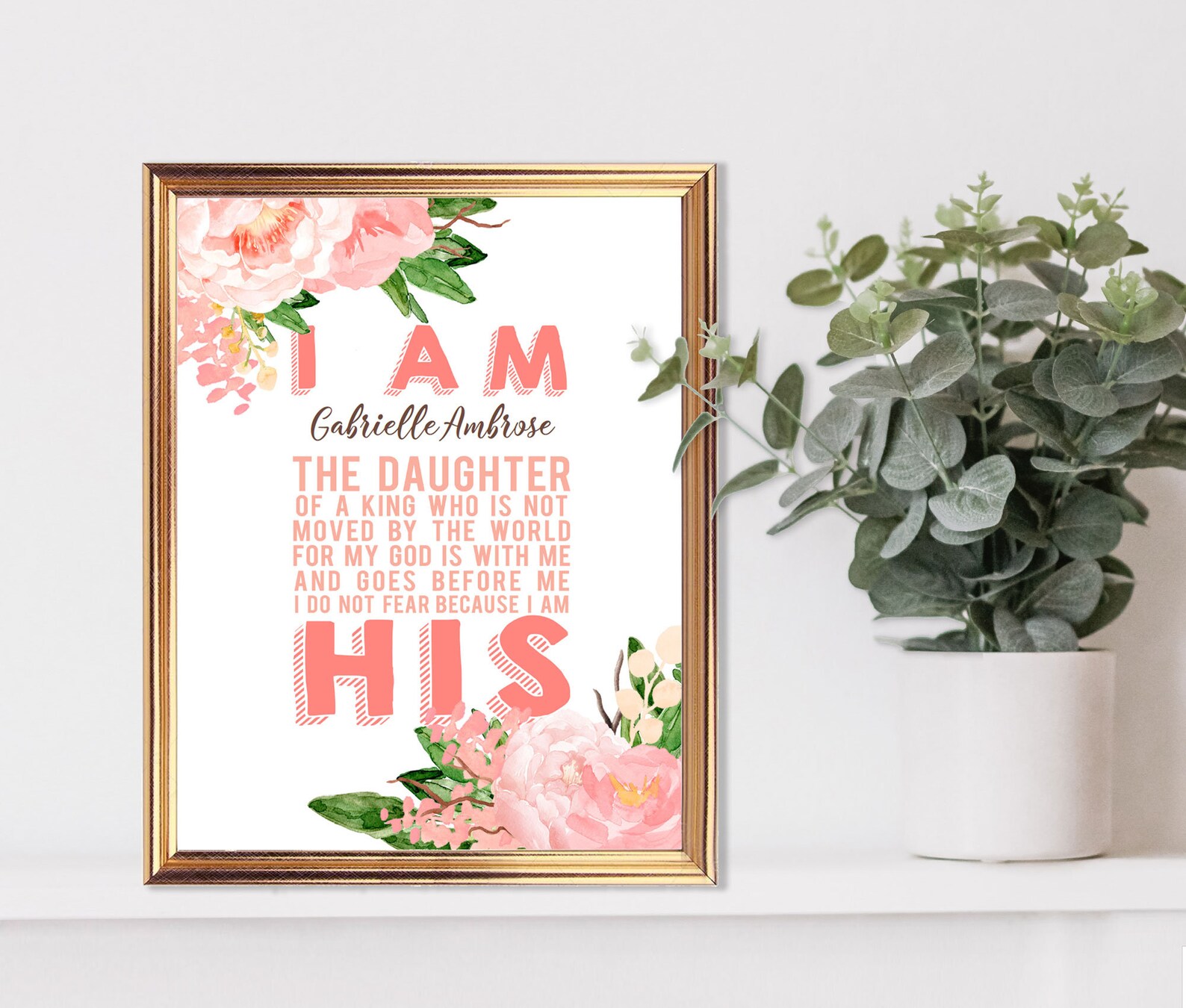 Printable Baptism Decorations Pink Floral Baptism | Etsy